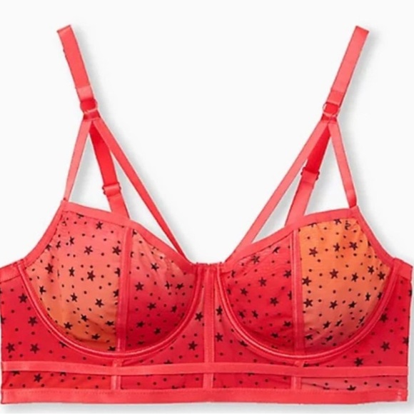 torrid | Tops | Torrid Ombre Star Mesh Strappy Underwire Bralette Sz X ...